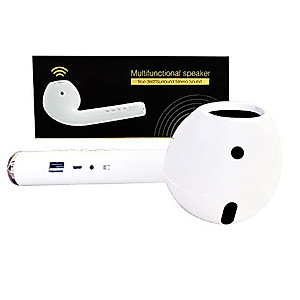 Upgraded True Wireless Bluetooth Speaker with LED Flashlight, 5 Watts, Built-in Mic, 50 Ft Wireless Range | 1800mAh | Portable Wireless Bluetooth Speaker for Home, Outdoor, Travel, Party, Gift (White)