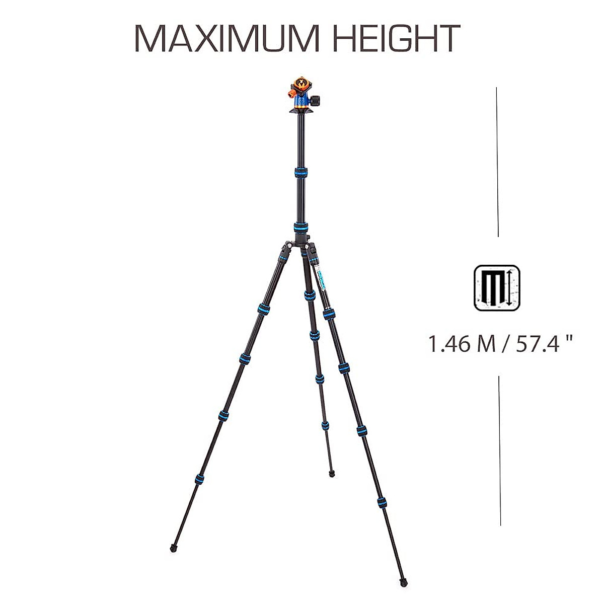 3 Legged Thing Punks Corey 2.0 Magnesium Alloy Ultra-Compact Travel Tripod - Adjustable, Multi-use Camera Tripod with Three Detachable Legs - Blue/Black (COREYBLUE2.0)