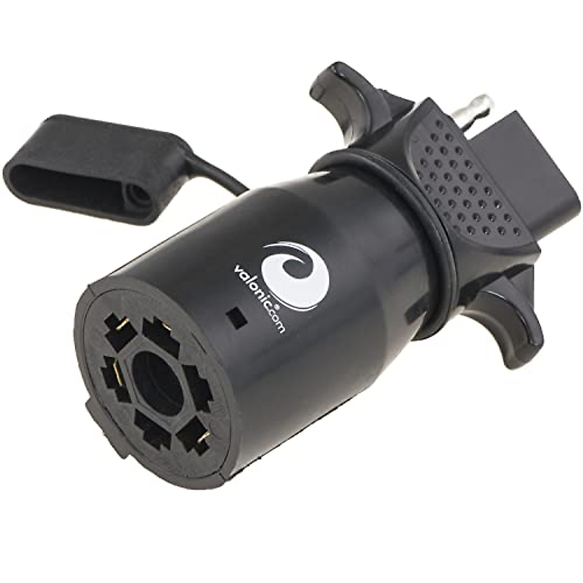 valonic Trailer Plug Adapter - with dust Cover - 7 Way Blade to 4 Way Flat - Trailer Connector for Trailer Light - 7 pin to 4 pin - Female