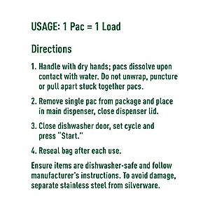 Amazon Brand - Presto! Triple Action Dishwasher Pacs, Fresh Scent, 70 Count