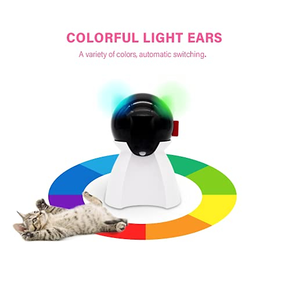 Cat Toy Interactive Automatic, Motion Activated Laser Toy for Indoor Cats/Dogs/Kitten/Kitty, USB Rechargeable, Auto On/Off, Fast and Slow Random Pattern, Silent Pet Laser Pointer Toy (P08)