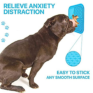 Lick Mat for Dogs and Cats, Pack of 2 Slow Feeding Lick Pads with Suction Cups Stick Anywhere - Dog Peanut Butter Licking Mat for Fun, Anxiety & Boredom Relief, Bathing, Grooming and Training