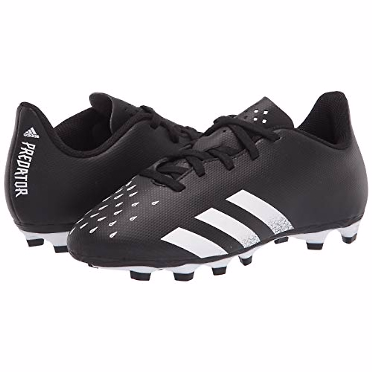 adidas Firm Ground Predator Freak .4 Soccer Shoe (boys) Black/White/Black 6 Big Kid