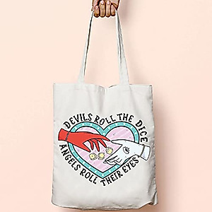 TOBGB Album Inspired Tote Bag Romantic Songs Lyrics Gifts Singer Fans Tote Lyrics Gifts Gifts for Music Lovers (Devils Roll Tote)