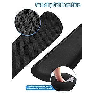 Kalolary 3 Pcs Acrylic Tilted Computer Keyboard Holder with Mouse & Keyboard Wrist Rest Pad, Computer Keyboard Stand Set for Easy Ergonomic Typing for Office Desk, Home, School