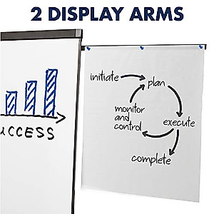 Quartet Easel, Magnetic Whiteboard, 2' x 3', Adjustable, Mobile, Flipchart Holder, Prestige 2, Black Frame (ECM32P2)
