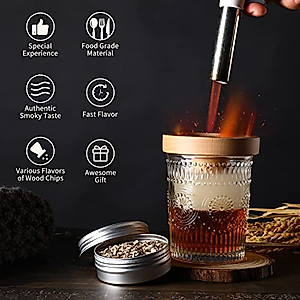Cocktail Smoker Kit, Bourbon Smoker kit Drink Smoker with 4 Flavor Wood Chips, Old Fashioned Smoker kit,Whiskey Smoker kit as a Gift for Your Loved