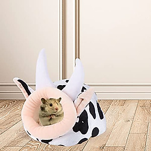 Ipetboom Guinea Pig Habitat Rat House Guinea Pig Hideout Small Animal Pet Bed Hamster Sleeping House Habitat Nest Hamster Warm Hideout Bunny Warm Bed for Small Pet Supplies Stuffed Cow