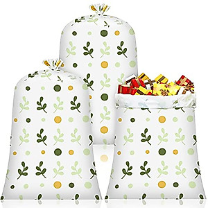 Henoyso 3 Pcs Greenery Jumbo Gift Bags Large Baby Shower Bags Sage Green Neutral Baby Shower Decorations for Kids First Birthday Gender Reveal Party Favors Supplies, 36 x 56 Inch