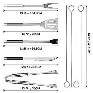BBQ Utensil Set Stainless Steel Professional Barbecue Accessories Grill Tool with Bag Easy to Carry