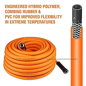 Tahoe Trails Hybrid Flex Garden Water Hose 5/8" x 50 ft, with Swivel Grips and Solid Brass Fittings, Extreme All Weather Flexibility