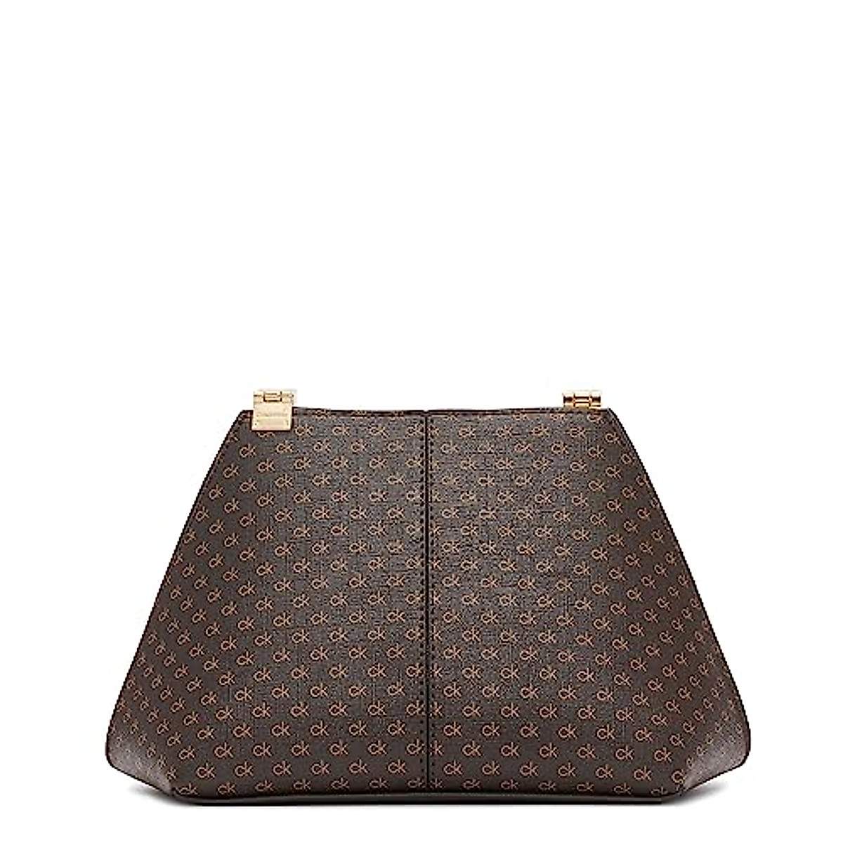 Calvin Klein Women's Granite Crossbody Bag – Vegan Leather, 2 Pockets, Brown/Khaki/Black, One Size