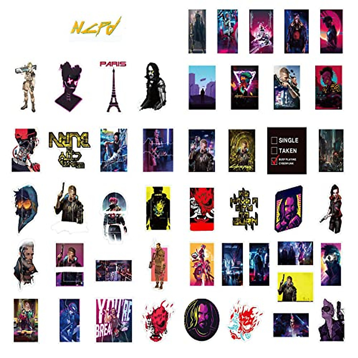 Kilmila Video Game Stickers 100Pcs (with Keychain Decoration) Gifts Merch Party Supplies for Computer Luggage Laptop for Teens