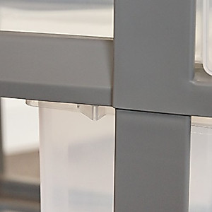 IRIS USA MC Plastic Storage, Rolling Cart with Organizer Top, 4 Drawer/GREY CLR, Gray