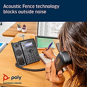 Poly Edge B30 IP Desk Phone, PoE (Polycom) - Open SIP - Connect to 16 Lines - Power Over Ethernet - Acoustic Fence Technology - RJ9 and 3.5mm Headset Ports - Illuminated Keys Where You Need Them