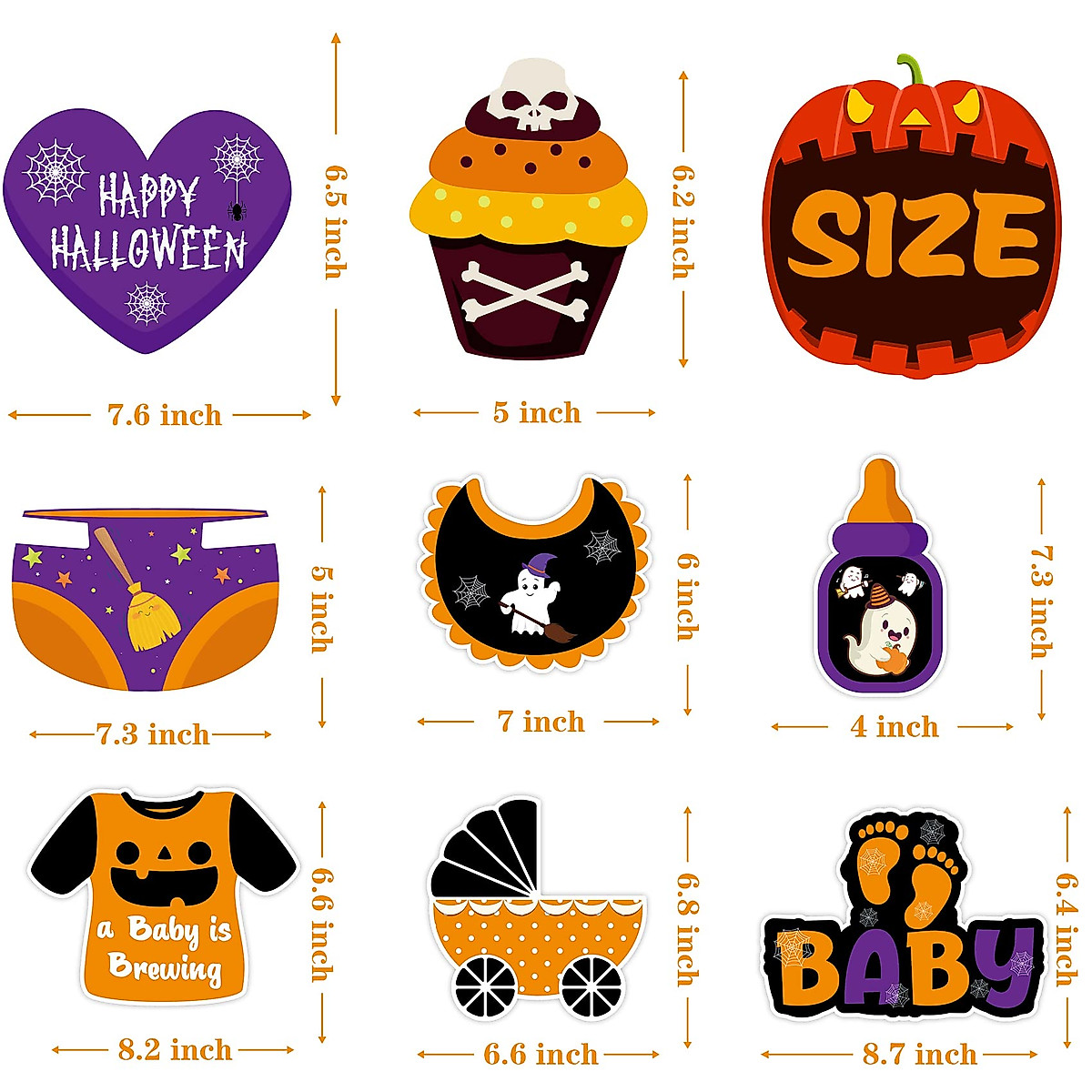 Funnlot A Baby Is Brewing Baby Shower Decorations 47pcs Baby Shower Halloween Decorations with Baby Is Brewing Balloons Banner Halloween Baby Shower Decorations for Halloween Party Supplies Favors