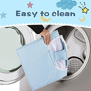 Baby Bouncer, Portable Soothing Baby Bouncer Seat and Swing with 3-Point Harness Comfortable Baby Rocker for Babies 0-6 Months, 0-20 lbs (Light Blue)