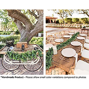 DREATIVE CO 9.2ft Eucalyptus Garland Thick - Faux Greenery Garland Leaves - Artificial Eucalyptus Vines - Eucalyptus for Wedding - Christmas Garland Home and Room Decor - Table Runner Indoor Outdoor