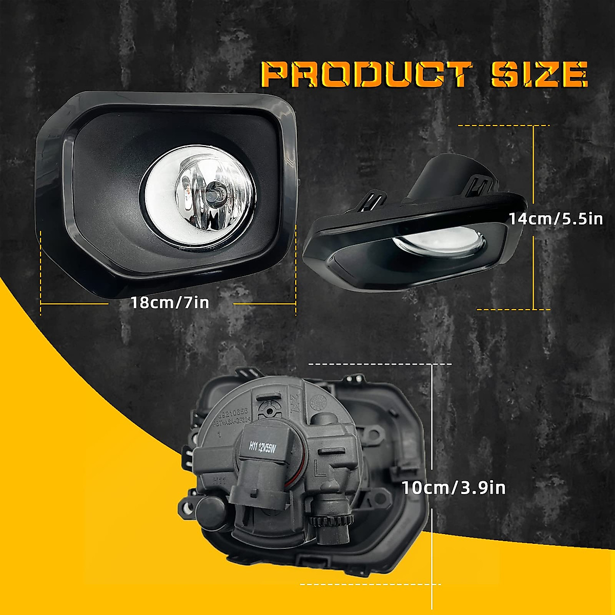 Fog Lights Assembly Kit for 2016 2017 2018 2019 2020 2021 2022 2023 Toyota Tacoma(Fits SR,SR5 Model Only), 1 Pair Bumper Driving Fog Lamps Set with H11 55W Halogen Bulbs