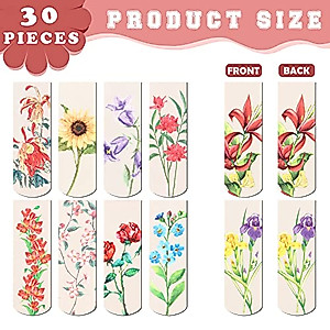 30 Pcs Magnetic Bookmarks Flowers Magnet Page Markers Pretty Bookmarks for Book Lovers Magnet Bookmark Clips Assorted Book Markers Set for Women Students Reading Office, Floral Style 2.3 x 0.8 Inches