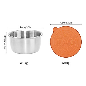 6x1.4 oz Reusable Salad Dressing Container To Go, Fits in Bento Box for Lunch, Stainless Steel Condiment Containers with Silicone Lids, Easy Open Leakproof, Rainbow Color Small Dipping Sauce Cups Set