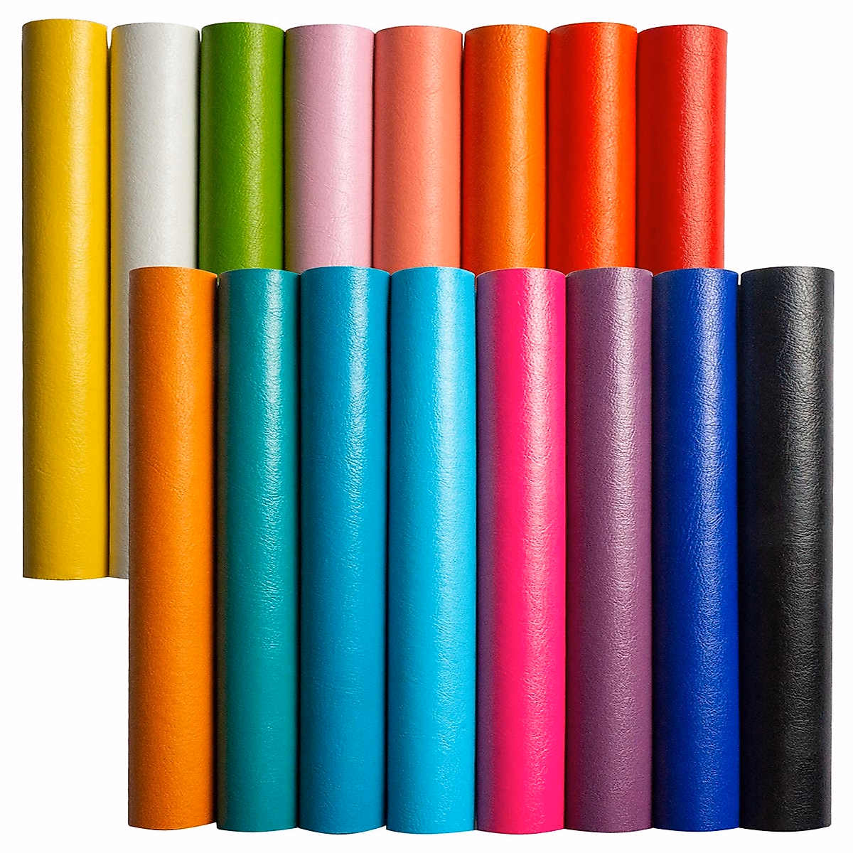 Faux Leather Sheets for Crafts, 16PCS/Set Leather Fabric 8.3" x 12"(21cm x 30cm) A4 Synthetic Leather Fabric Sheets for Leather Earrings Bows Making PU Fabric Leather for DIY Projects (Thin Material)