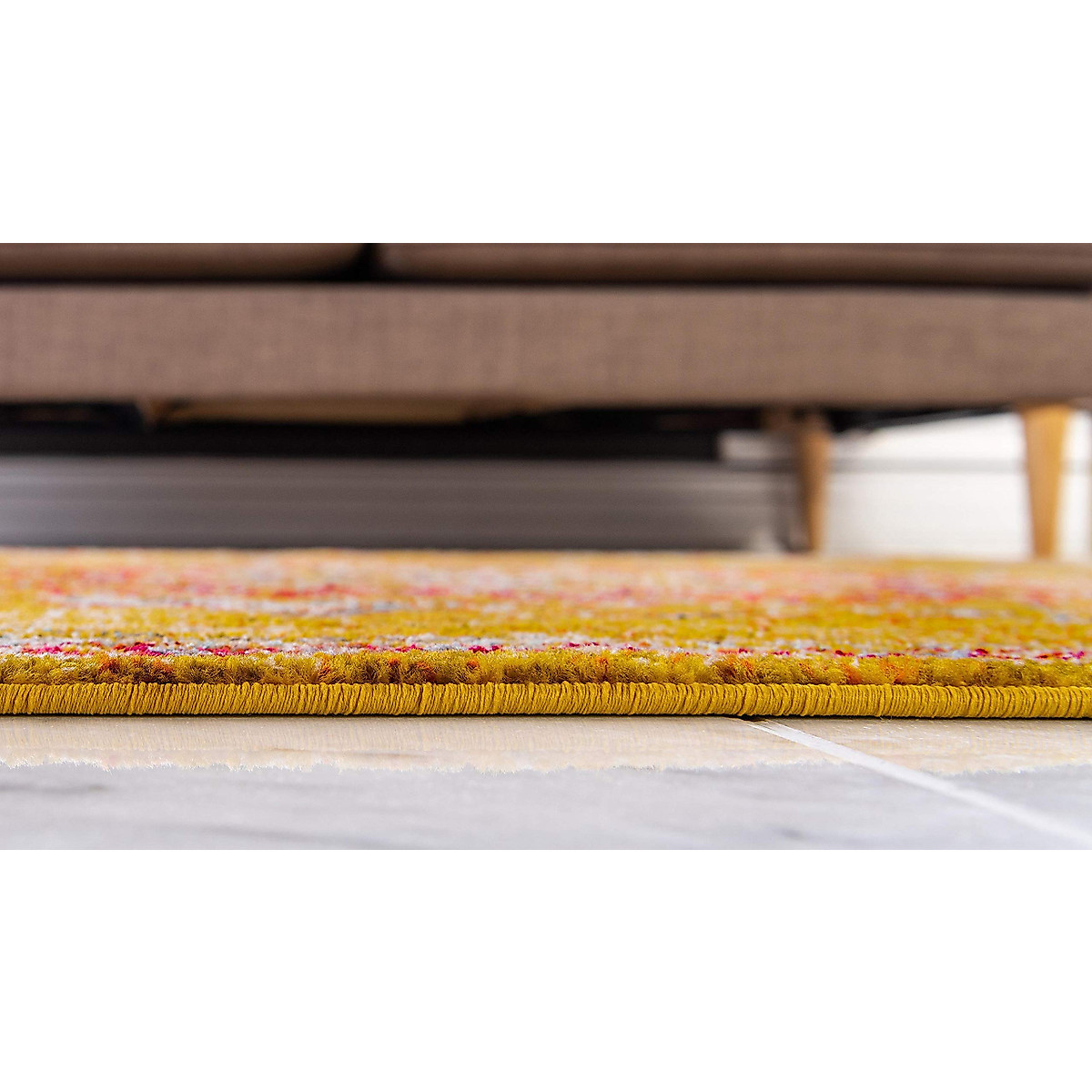 Unique Loom Penrose Collection Area Rug - Alexis (8'x 10' Rectangle, Gold/ Gray)