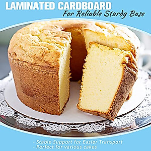 Potchen 50 Pack Round Cake Boards 10 Inch Circle Cardboard Base Grease Proof Disposable for Baking Pizza