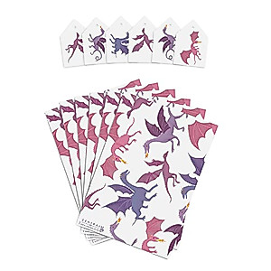 CENTRAL 23 Dragon Wrapping Paper - Boy Birthday Wrapping Paper - 6 Sheets White Gift Wrap Paper - Baby Shower Wrapping Paper Boy - Comes With Fun Stickers - Recyclable