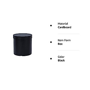 Round Box for Flower Packaging Luxury Paper Cardbord Boxes with Lids for Valentine's Day Wedding DIY Decoration Jewelry Storage Accessories (Black)