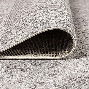 JONATHAN Y BMF108D-5 Bohemian Filigree Modern Indoor Area-Rug Floral Vintage Casual Easy-Cleaning High Traffic Bedroom Kitchen Living Room Non Shedding, 5 X 8, Grey