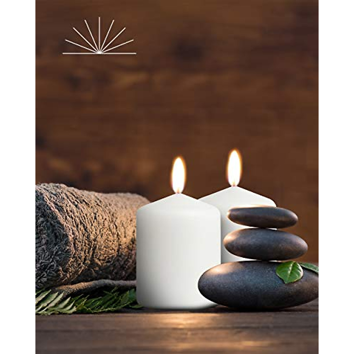 Cone Top Pillar Candles by Bask - Set of 8 - 3" x 4" Dripless Unscented Candles in White for Home Decor, Relaxation & All Occasions