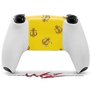WraptorSkinz Skin Wrap compatible with Sony PS5 DualSense Controller Anchors Away Yellow (CONTROLLER NOT INCLUDED)