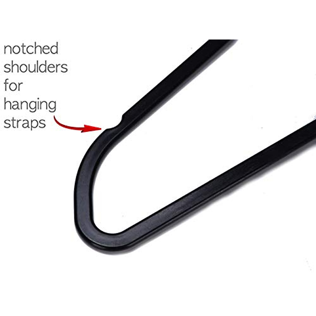 Only Hangers No Flock Space Saving Hangers, Black, Set of 20