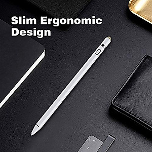 TiMOVO Stylus Pen for iPad, Apple Pencil for iPad 10/9/8/7/6th Generation,2022 iPad Pro 12.9/11,iPad Air 5/4/3,Mini 6/5 Precise Writing/Drawing, Palm Rejection Apple Pen for Touch Screen, White