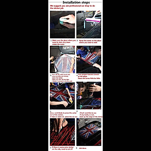 Paileco Automotive Sunroof Vinyl Sticker for R50 R53 (1set 2pcs, Grey Grunge Union Jack Flag, Vinyl)