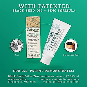 SprinJene Natural Fluoride Free Toothpaste for Clean and Strong Teeth and Gums, Fresh Breath, and Helps Dry Mouth - Vegan, Dye-Free, SLS Free Toothpaste for Adults 2 Pack (Original)