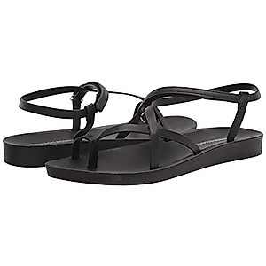 Amazon Essentials Women's Strappy Footbed Sandal, Black, 7.5