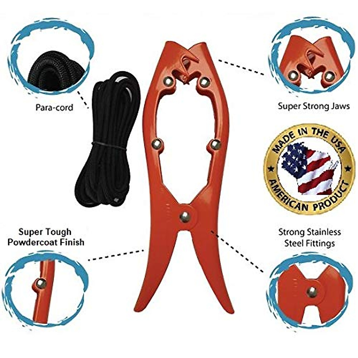 Brush Gripper Securely Anchor Your Kayak, Canoe or Boat in Seconds. The Harder You Pull The Tighter It Grips! - Made in USA