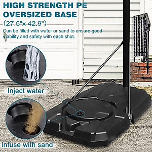 Basketball Hoop Outdoor 7-10FT Adjustable Basketball Goal, 44in Outdoor Basketball Hoop & Goals for Kids, Youth, and Adults in The Backyard with Blackboard & Wheels