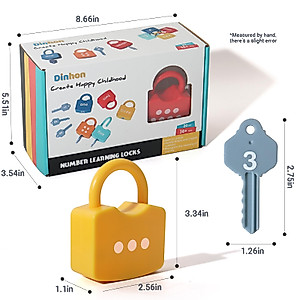 Dinhon Kids Learning Locks with Keys Numbers Matching & Counting Montessori Educational Toys for Ages 3 yrs+ Boys and Girls Preschool Games Gifts