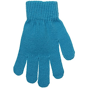Girls 3 Piece Knit Hat, Scarf & Gloves Set Winter Accessories for Girls (Blue-Lavender-RL)