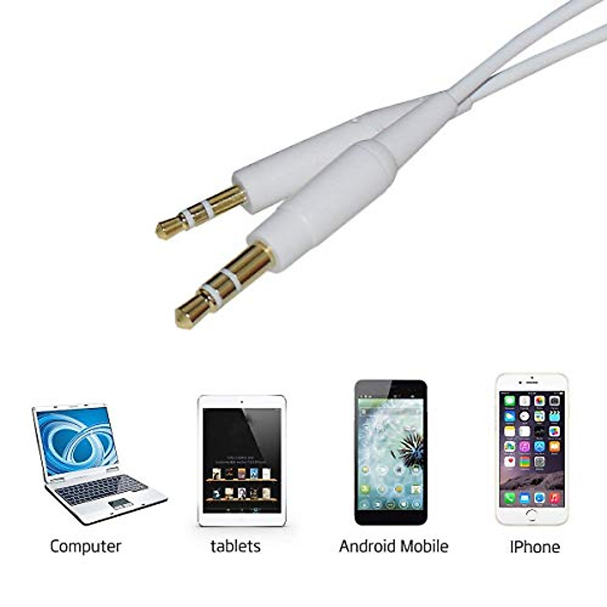 Replacement SoundTrue Headphone Audio Cable Inline Remote Volume & Mic Compatible with Bose SoundTrue Headset On-Ear 2/OE2/OE2i/QC25/QC35/Soundlink (White)