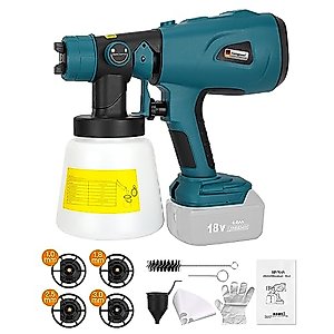 Cordless Paint Sprayer for Makita 18v LXT Battery,HVLP Paint Sprayer Gun for Cabinets Cars Walls Furniture House Painting (Tool Only)