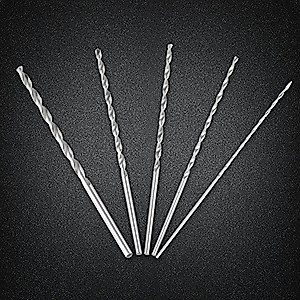 Long Twist Drill, 5Pcs 2-5mm Straight Shank Twist Drill Bit Tool Extra Long Drill Bits Set High Speed Steel Stainless Steel Straight Shank Tool Installer Drill Bit for Drilling Wood