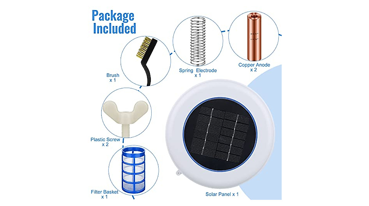 Efficient Solar Pool Ionizer with Replacement Anode