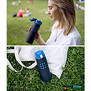 FLASKGEAR Protect & Go Silicone Sleeve Cover compatible with Zojirushi Brand Insulated Vacuum Thermos Water Bottle (BLACK, 16 oz / .48 litre)