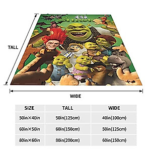 Sh.R.Ek Ultra-Soft Micro Fleece Blanket Cozy Warm Throw Blanket Suitable for All Living Rooms/Bedrooms/Sofa 60"X50"