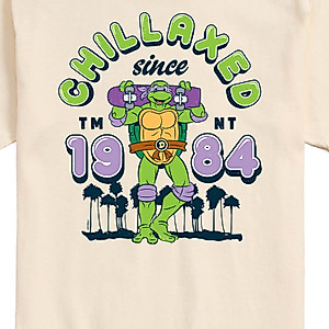 HYBRID APPAREL - Teenage Mutant Ninja Turtles - Chillaxed Since 1984 - Men's Short Sleeve Graphic T-Shirt - Size Small Cream