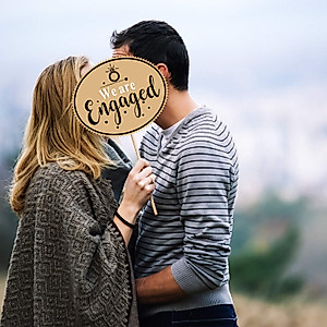 10 Pieces Engagement Photo Props Engagement Announcement Photo Prop Kit Photo Signs Cardboard for Engagement Wedding Party e